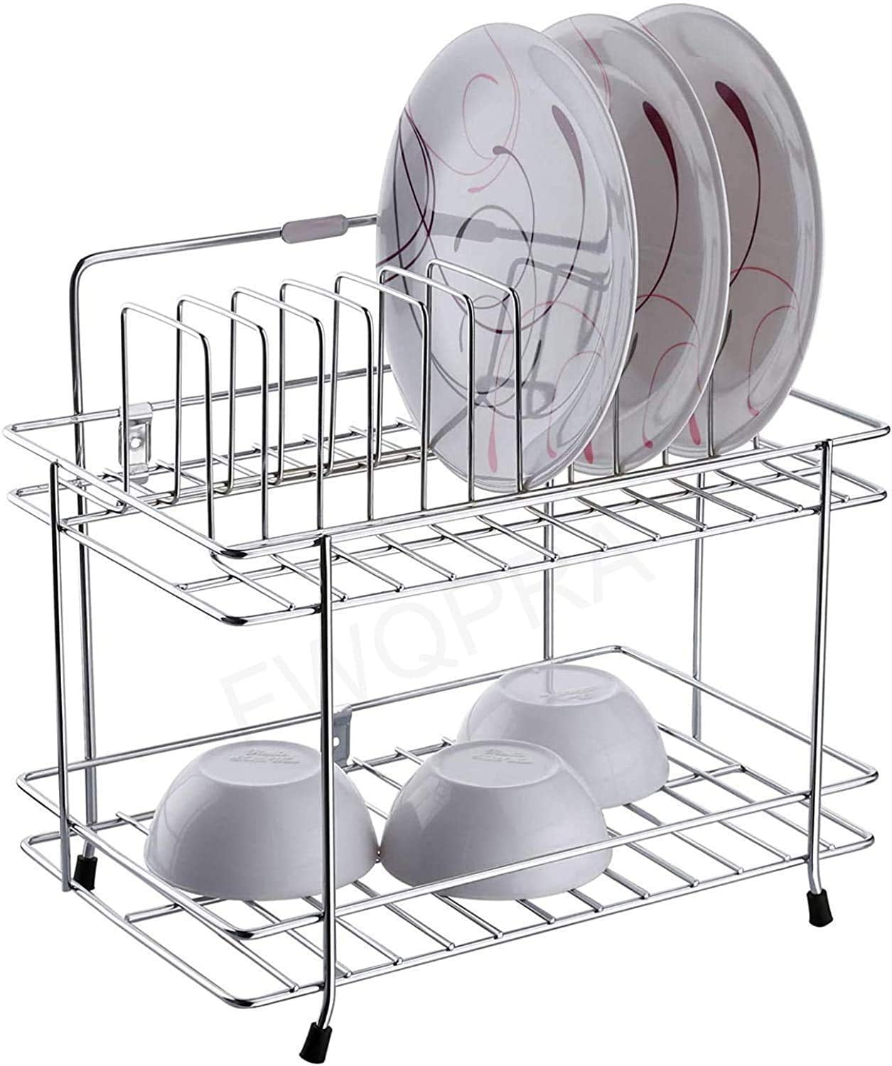 Swadhin 2 Layer Stainless Steel Chrome Plated Plate Bowl Stand Kitchen ...