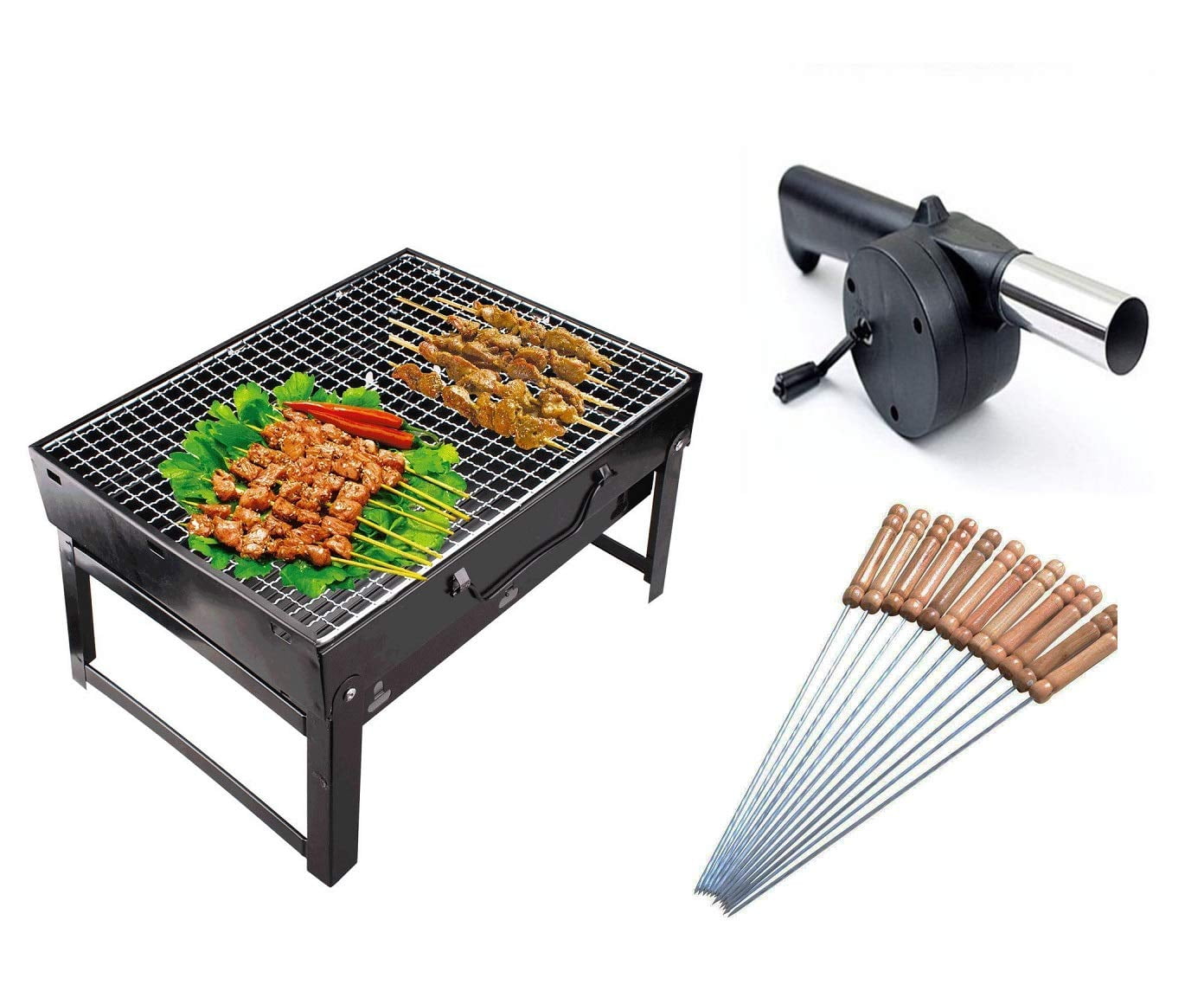 Swadhin Briefcase Style Charcoal Barbeque Grill Toaster BBQ Oven with ...
