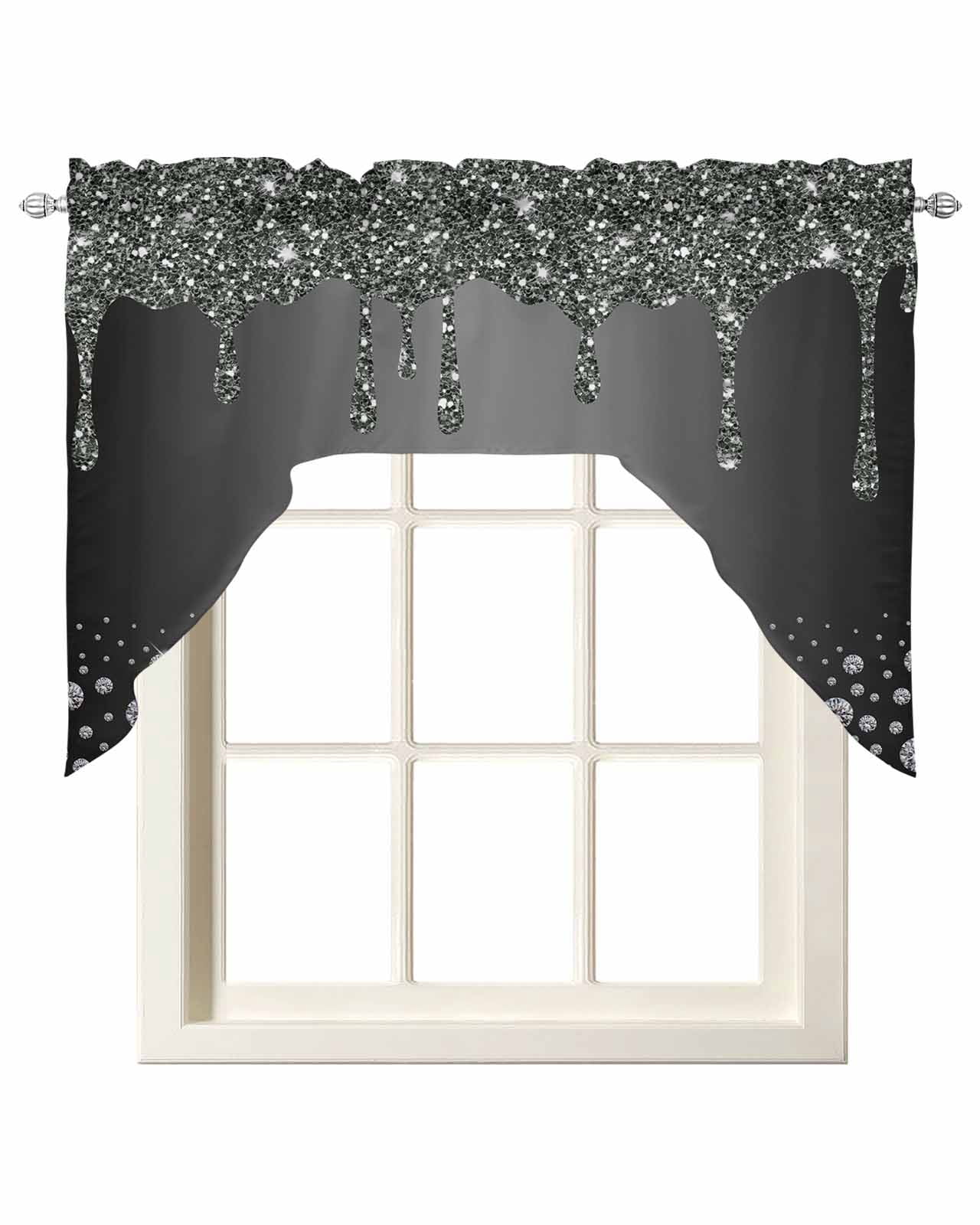 Swag Curtain Valances Black Diamond Swag Valances for Kitchen Windows ...