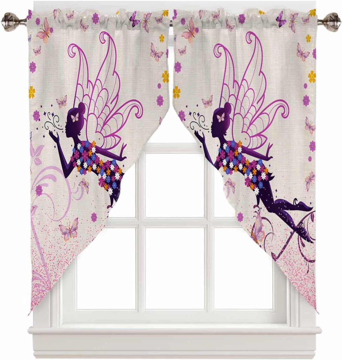 Swag Curtain Valances Fairy Girls Swag Valances for Kitchen Windows ...
