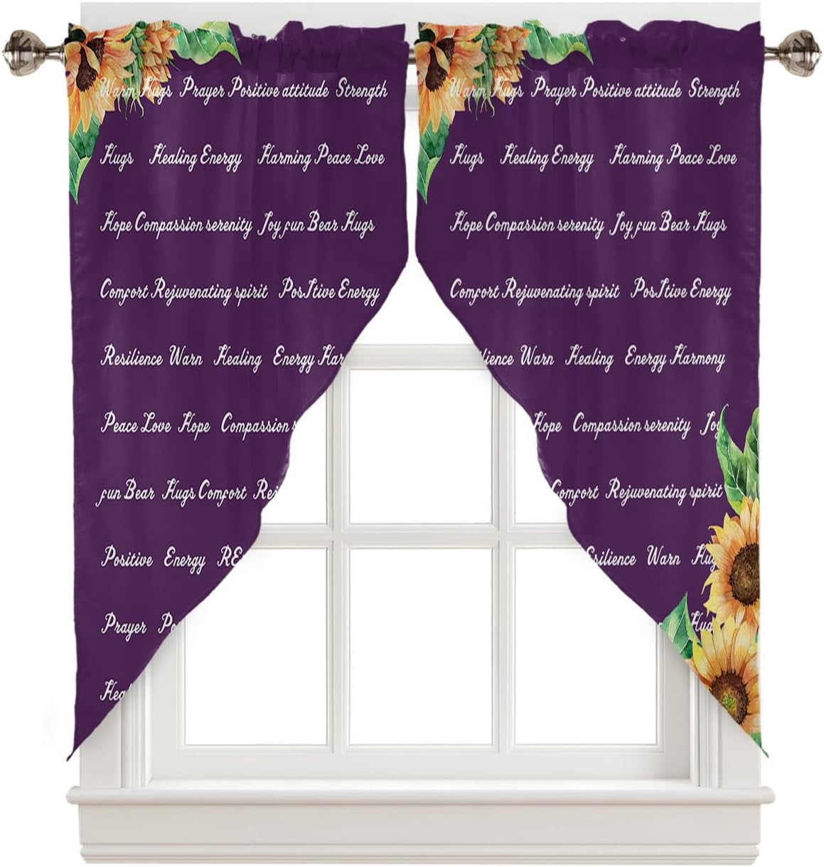 Swag Curtain Valances Hay Girl Hay Farm Cow Cloud Sun Swag Valances for ...