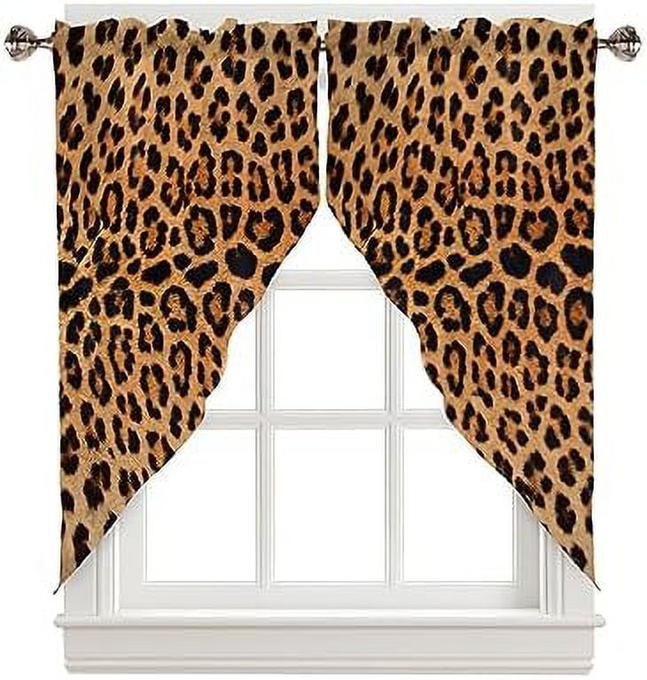 Swag Curtain Valances Leopard Print Swag Valances for Kitchen Windows ...