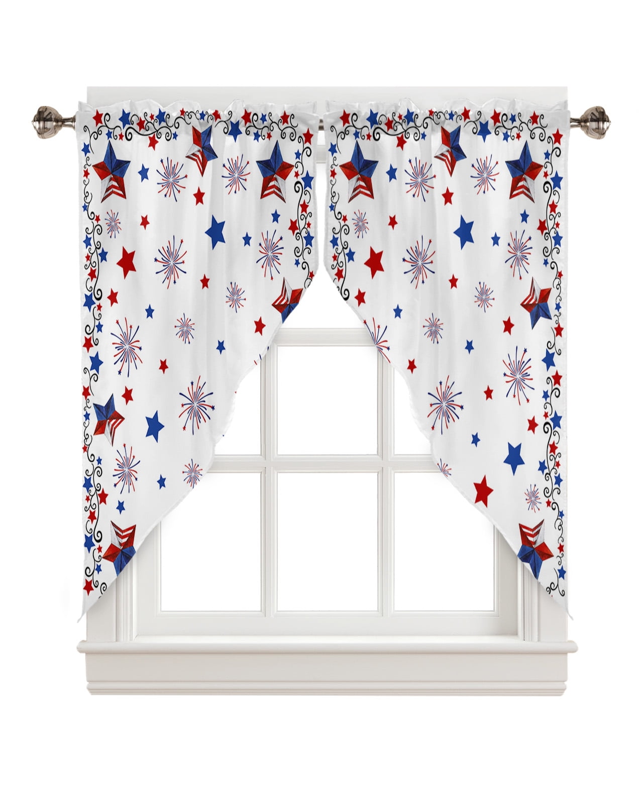Swag Curtains, 4th of July Patriotic Independence Day American Flag ...