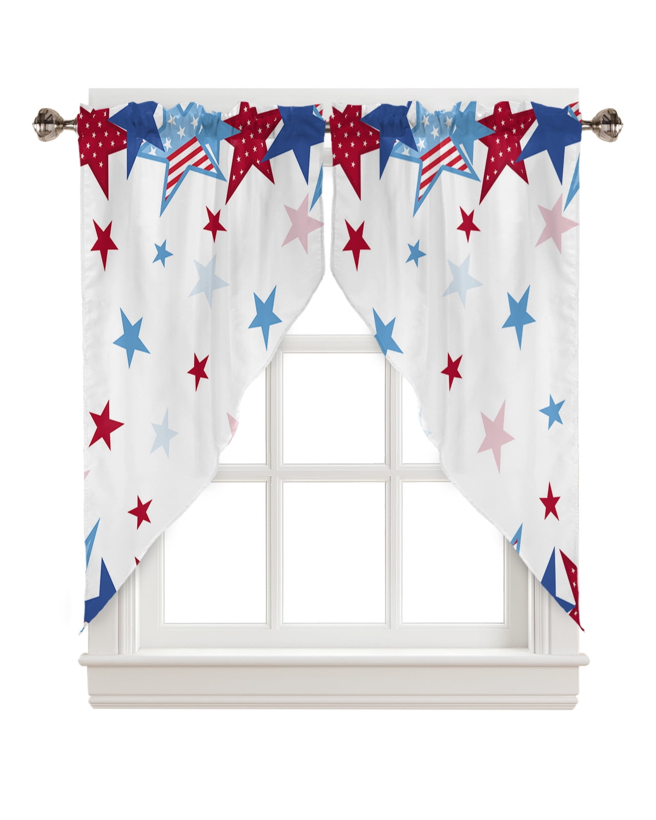 Swag Curtains, 4th of July Patriotic Independence Day Red Blue American ...