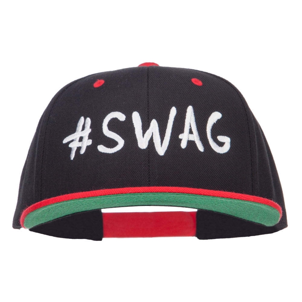 Swag Embroidered Two Tone Snapback - Black Red OSFM - Walmart.com