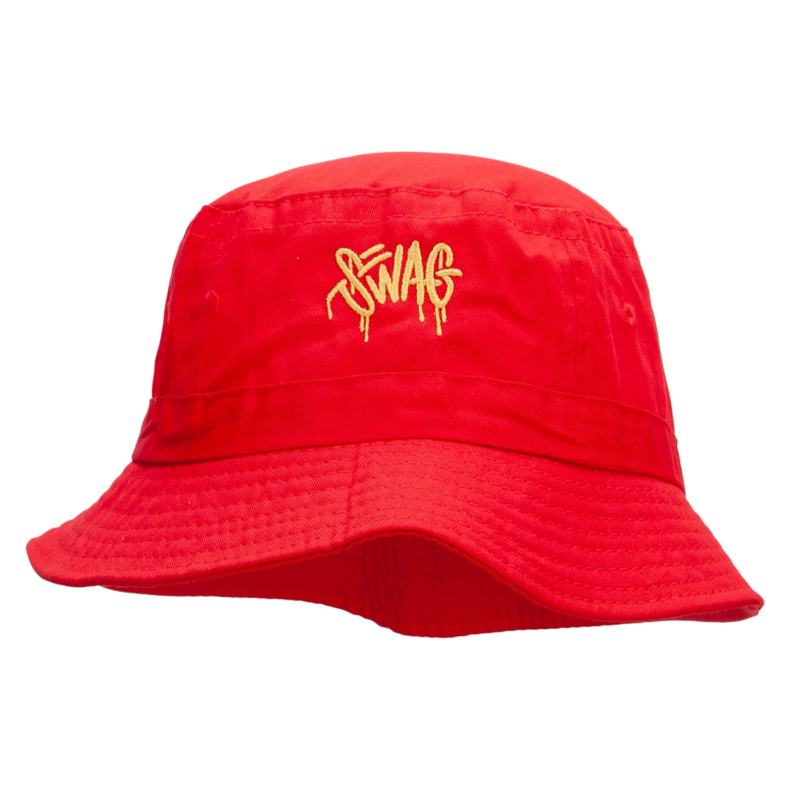 Swag Tagged Embroidered Pigment Dyed Bucket Hat - Red OSFM - Walmart.com