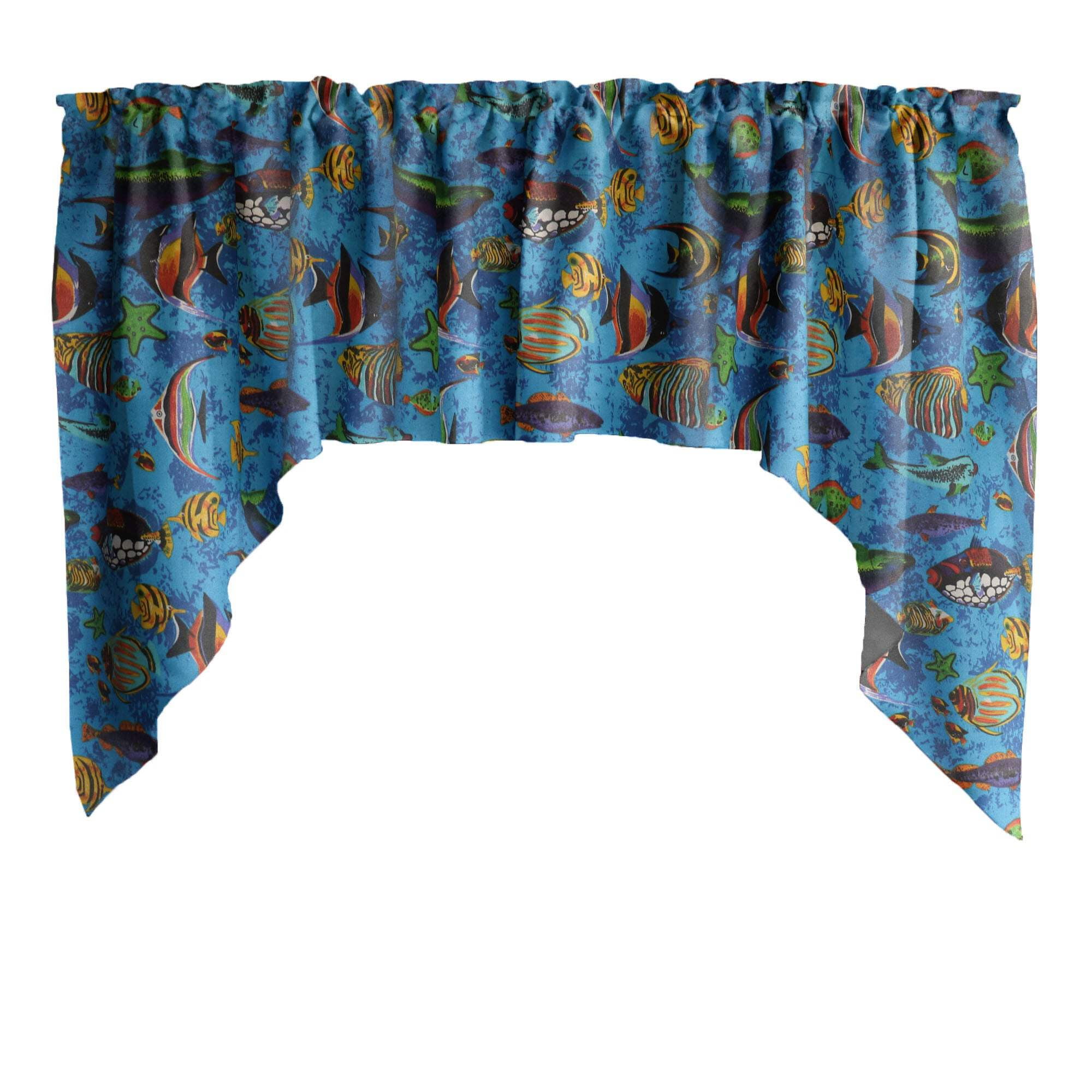 Swag Valance Cotton Fish Aquarium Print 58" Wide / 36" Tall - Walmart.com