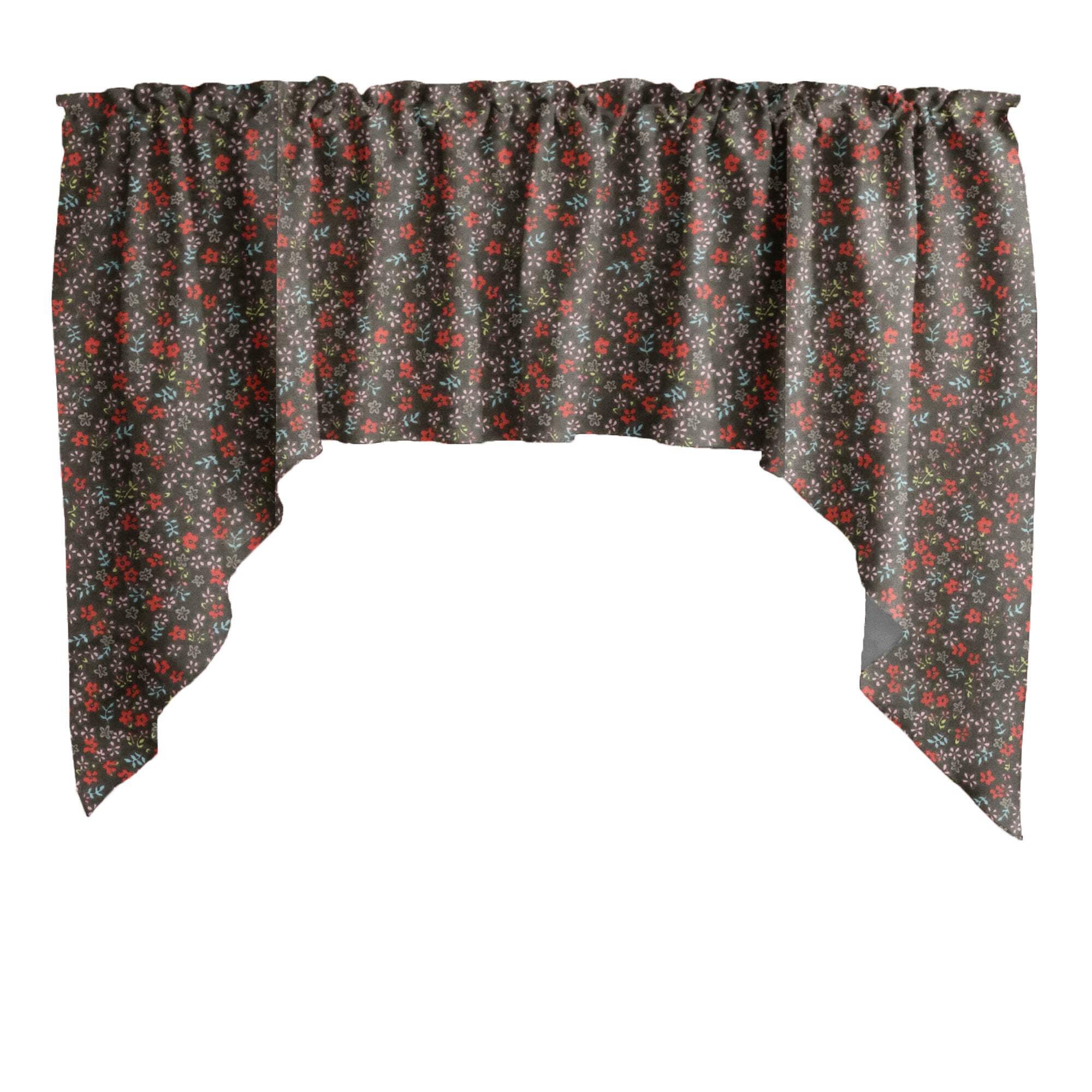 Swag Valance Cotton Floral Small Flowers Allover Print 58" Wide / 36 ...