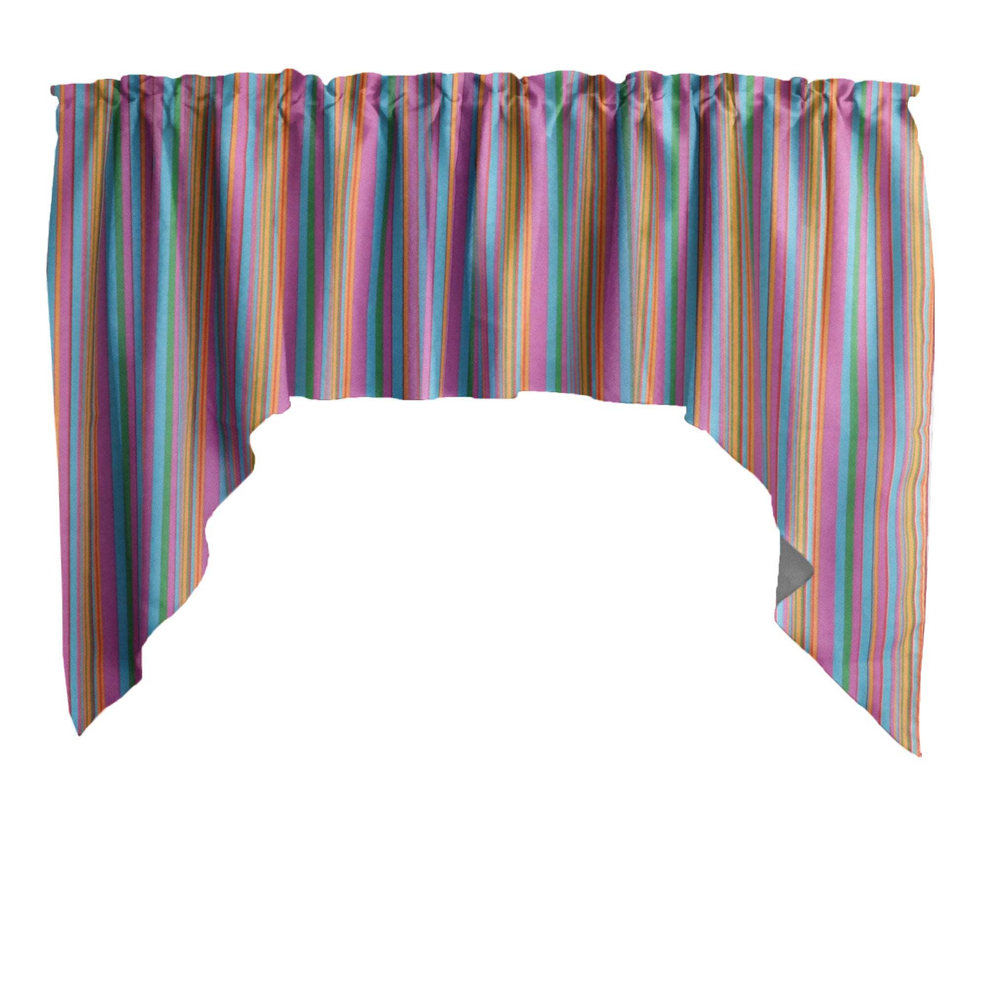 Swag Valance Cotton Multi Stripes Print 58" Wide / 36" Tall - Walmart.com