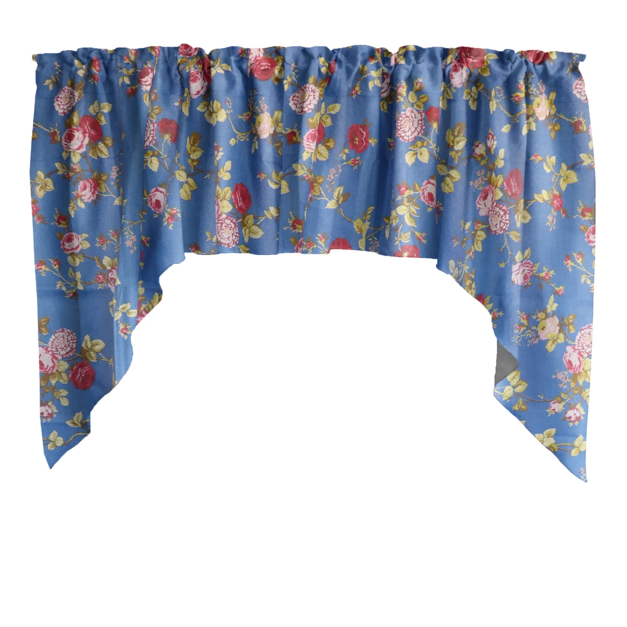 Swag Valance Cotton Vintage Floral Large Roses Print 58" Wide / 36 ...