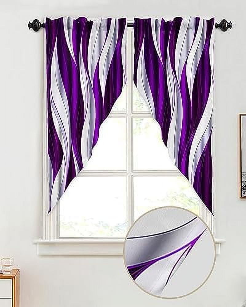 Swag Valance Curtains Red Ripple Stripe Modern Abstract Rode Pocket ...