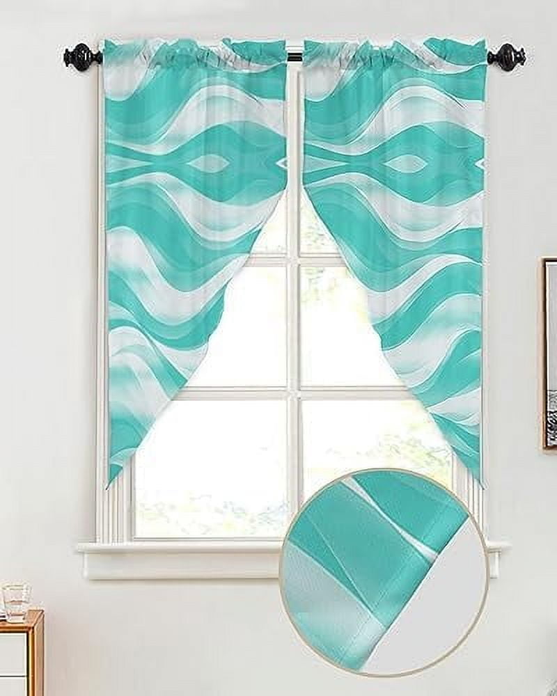 Swag Valance Curtains Red Ripple Stripe Modern Abstract Rode Pocket ...