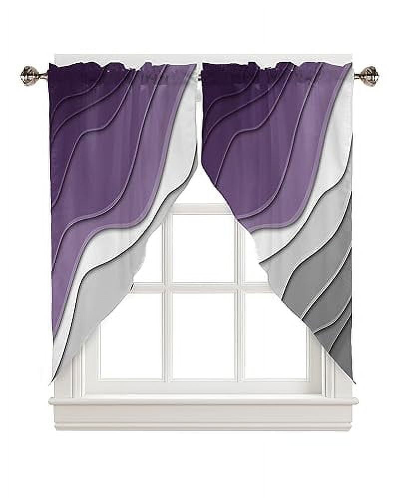Swag Valances for Windows Ombre Stripes Turquoise Brown Rod Pocket ...