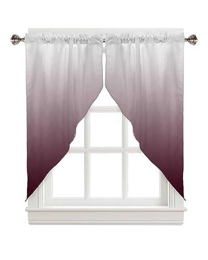Swag Valances for Windows Ombre Teal Rod Pocket Kitchen Window Curtains ...
