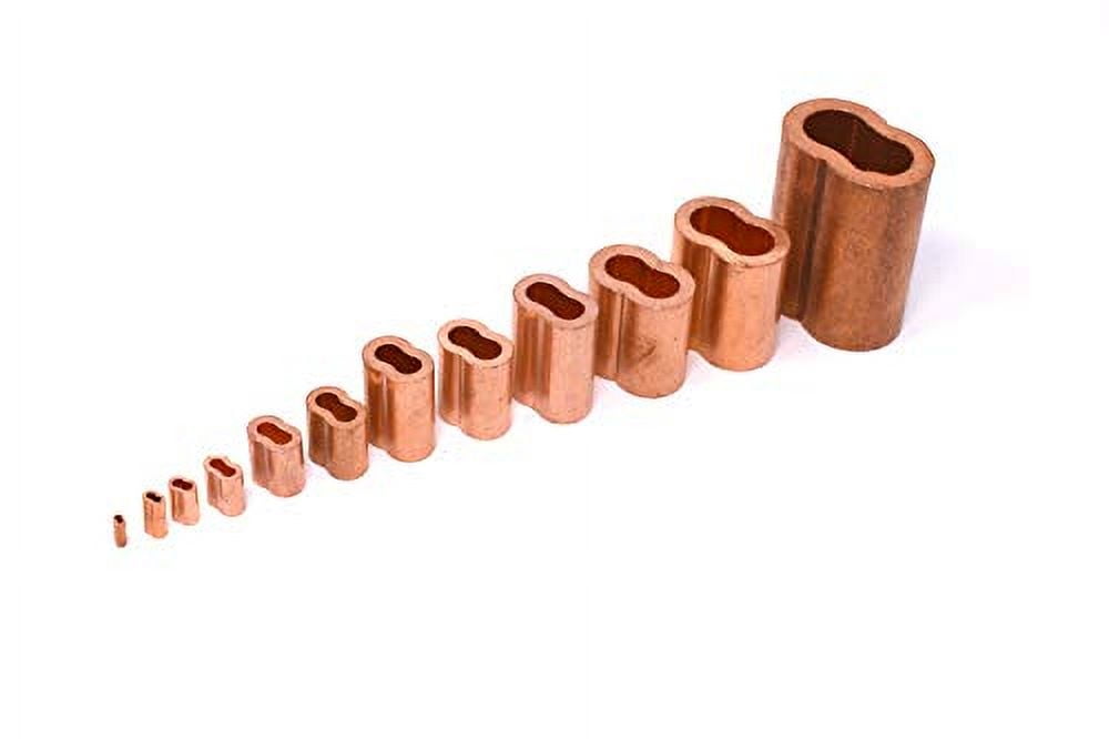 SwageRight MIL-SPEC Copper Swage Sleeves Clip & Ferrules (1/4 inch ...
