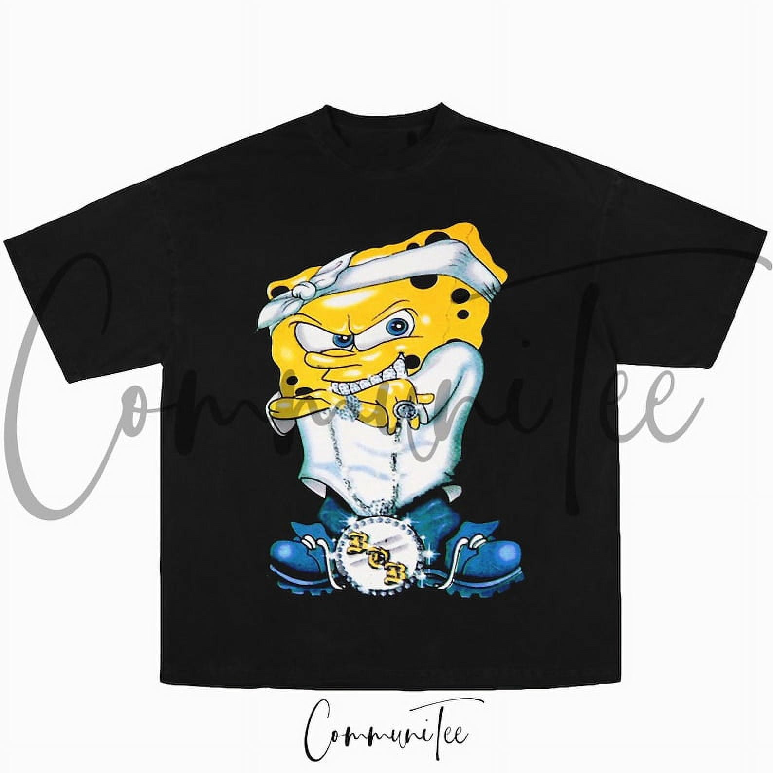 Swagged Out Spongebob Swag Gangsta Thug Cartoon Film Movie Rap Tee Big ...