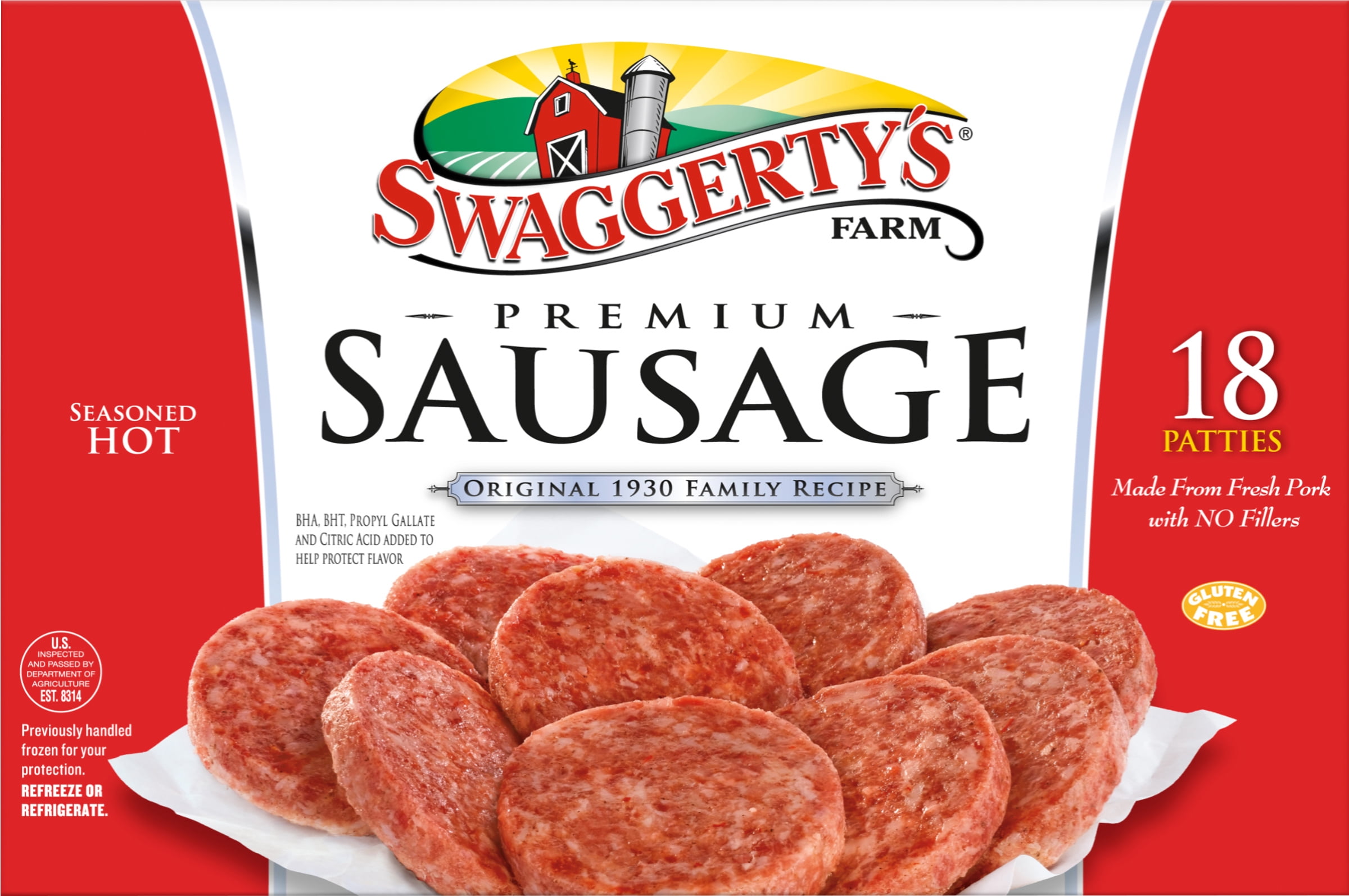 Swaggerty's Farm Premium Hot Sausage Patties, 27 oz., 18 Count ...