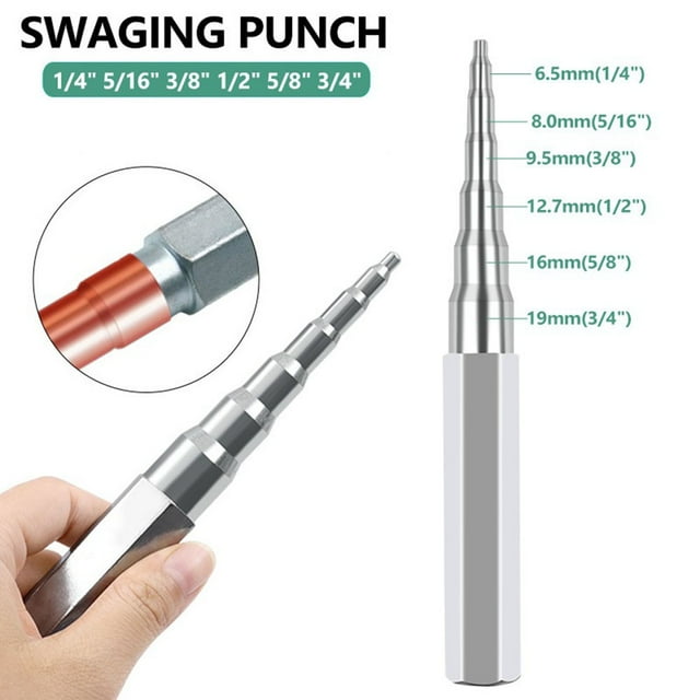 Swaging Tool 6 In 1 Swaging Punch Copper Pipe Tube Expander Hand ...