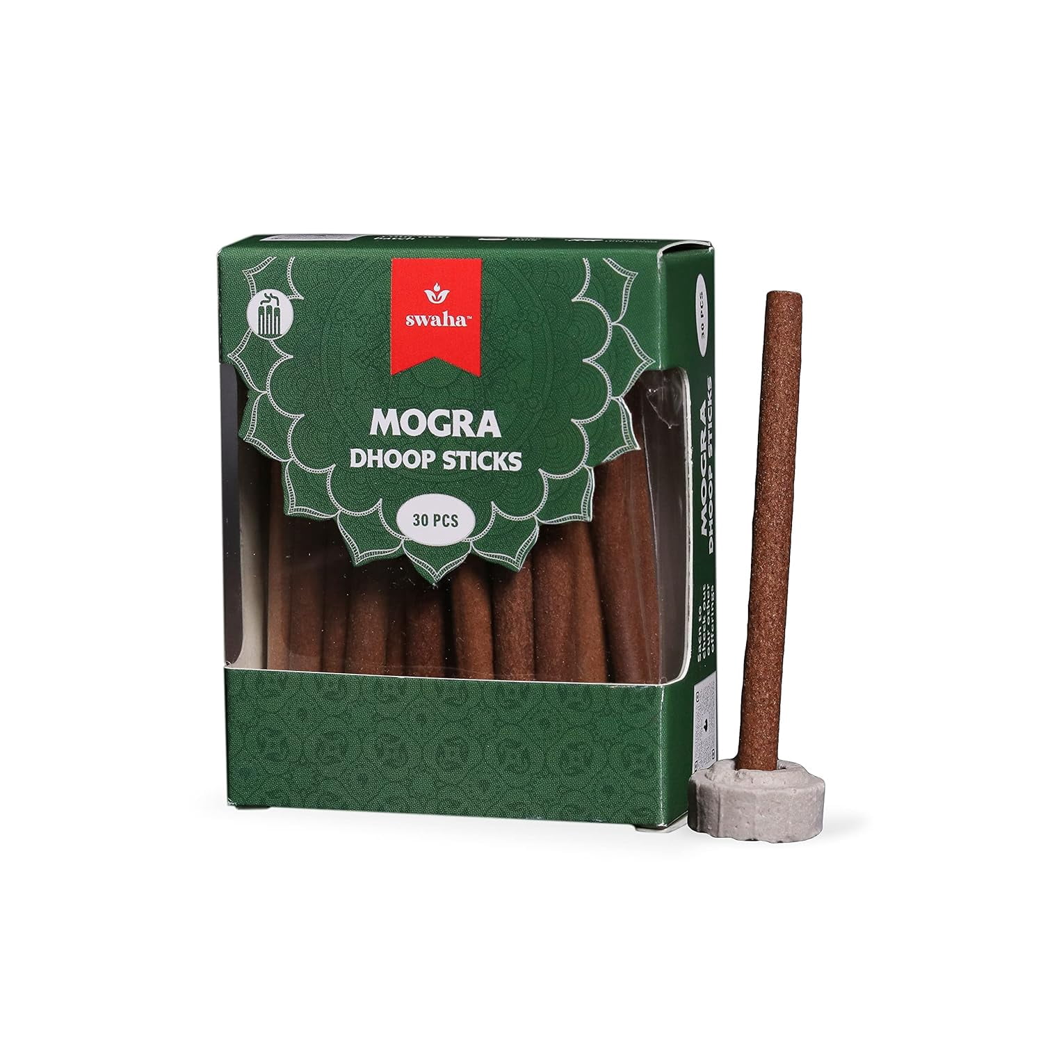 Swaha Mogra Cylindrical Dhoop Stick Set of 30 Long Lasting Jasmine ...