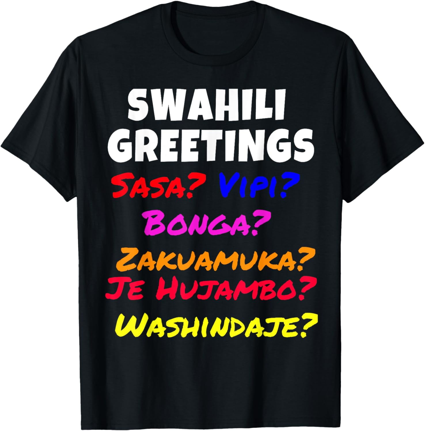 Swahili language learning shirt African greetings for Safari - Walmart.com