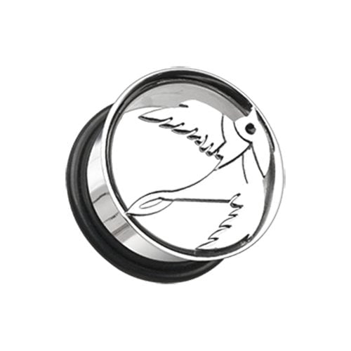 Swallow Hollow Steel Single Flared Ear Gauge Plug - Walmart.com