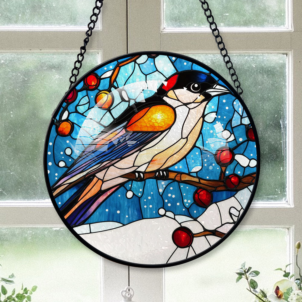 Swallow Ornament Christmas 2025, Swallow Stained Glass Hanging Window ...