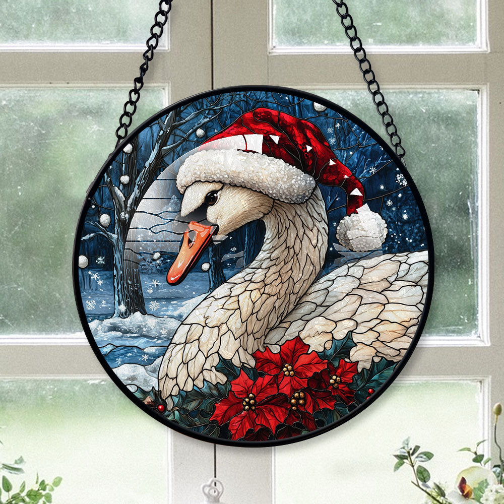 Swallow Ornament Christmas 2025, Swallow Stained Glass Hanging Window ...