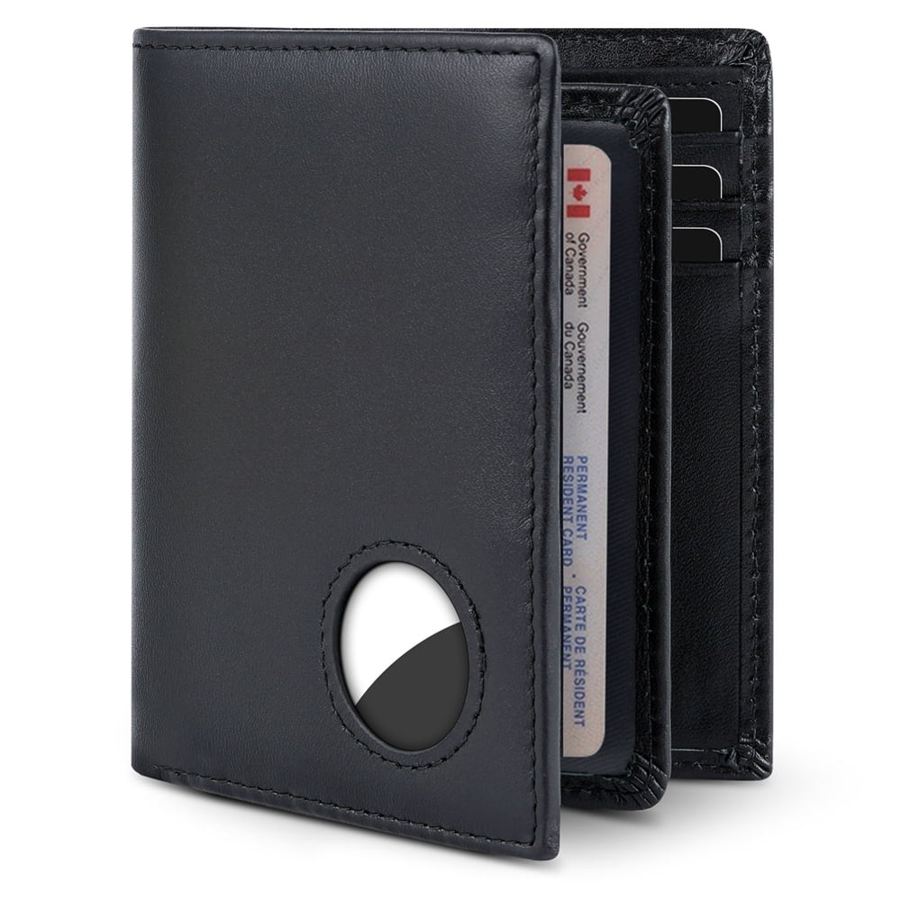 Swallowmall Airtag Mens Wallet with Coin Pocket RFID Bifold Genuine ...