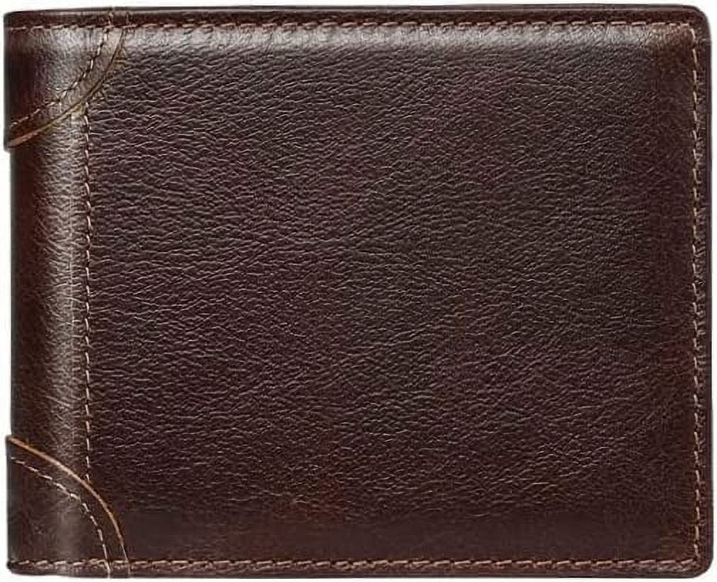 Swallowmall Mens Wallet RFID Genuine Leather Slim Bifold Wallets For ...