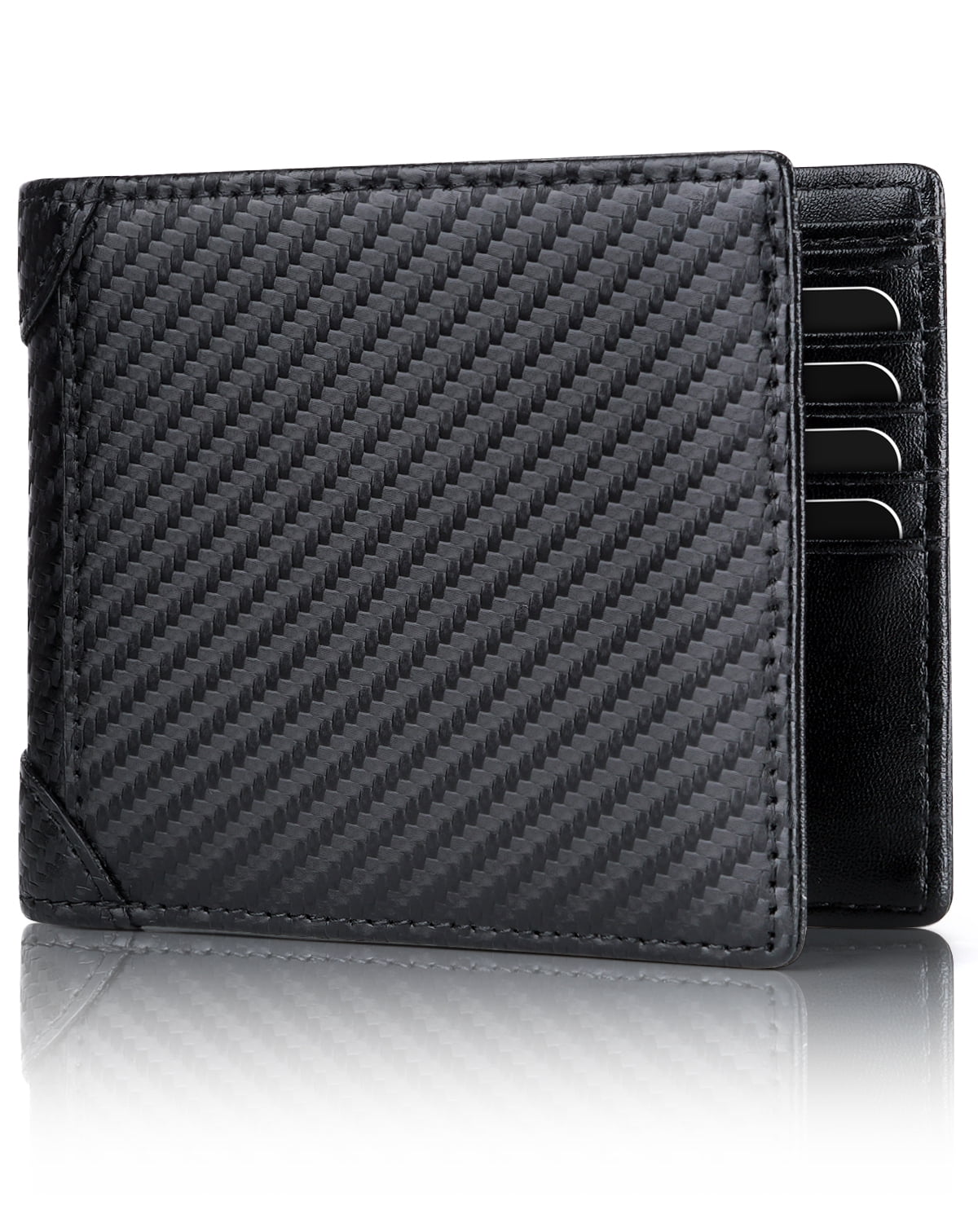 Swallowmall Mens Wallet RFID Genuine Leather Slim Bifold Wallets For ...
