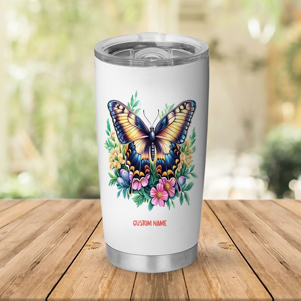 Swallowtail Butterfly Design Tumbler 20oz with Handle and Straw ...