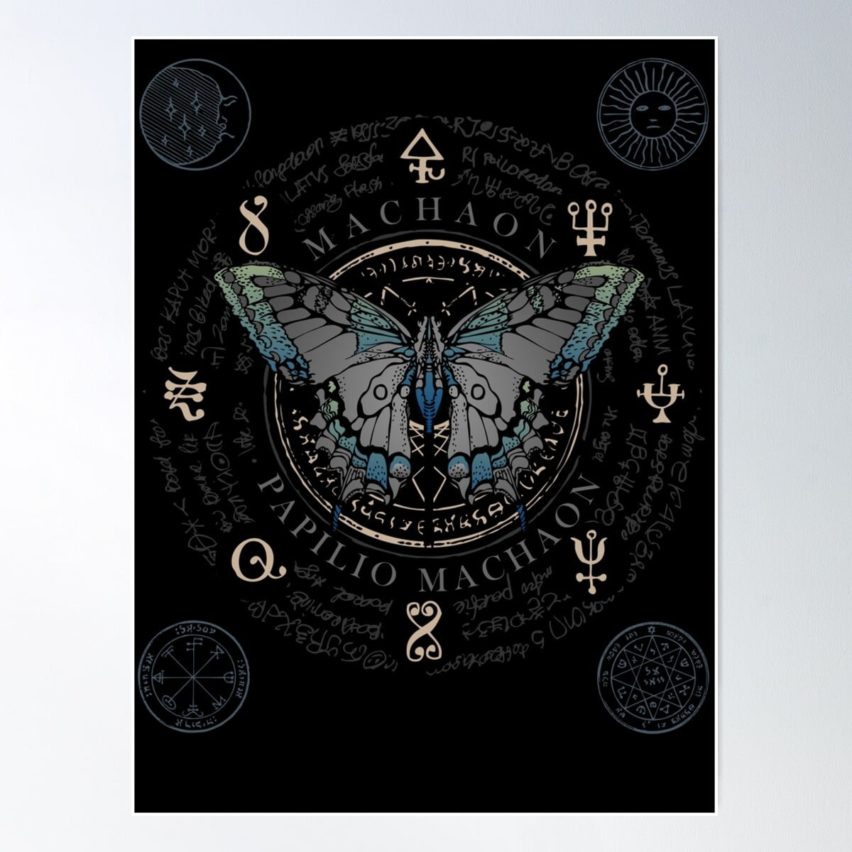 Swallowtail Butterfly The Papilio Machaon - Alchemy Symbols Poster Wall ...