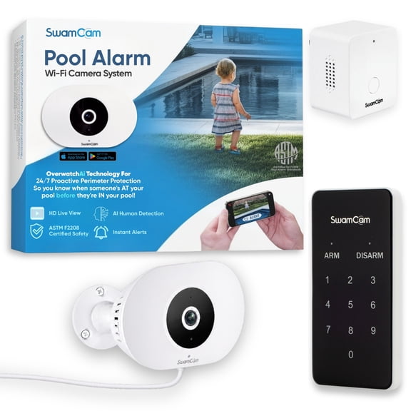SwamCam Pool Alarm Wi-Fi Camera System – ASTM F2208 Certified – Smart ...