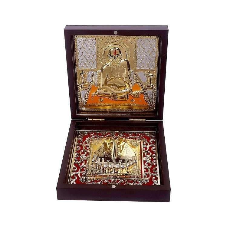 Swami 24K Gold Plated Samarth embossed Frame with Charan Paduka Return ...