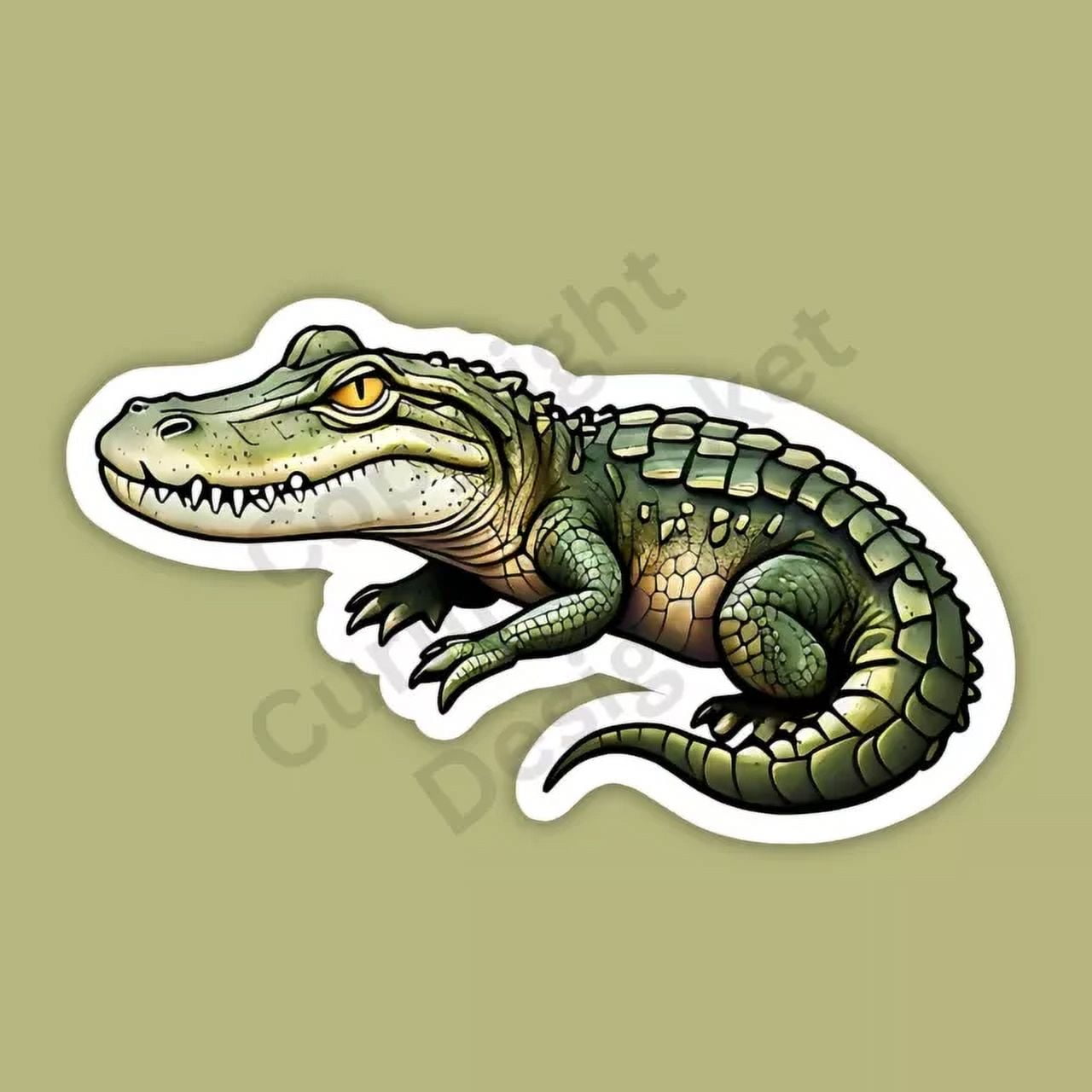 Swamp Aligator Gator Crocodile Sticker Phone Decal Water Bottle ...