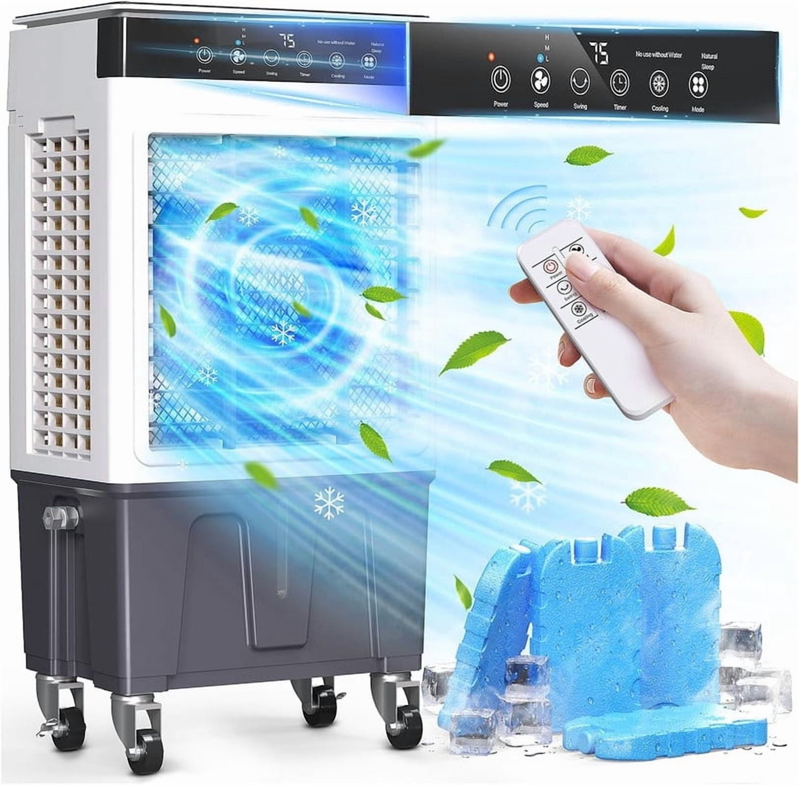 RISEON Swamp Cooler, 3500CFM 3-in-1 Evaporative Cooler, Dry-Run ...