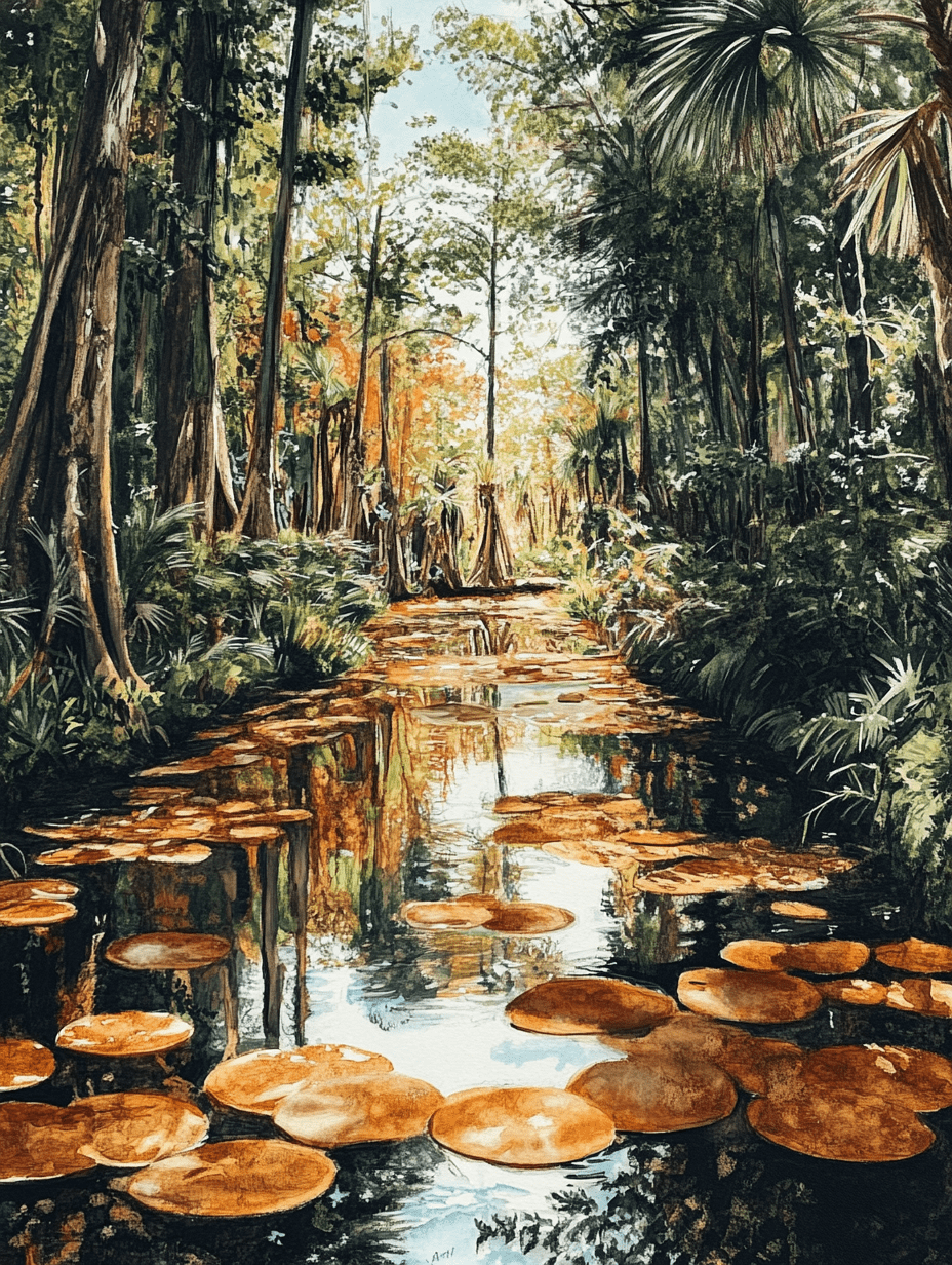 Swamp River Landscape Canvas Print/Wall Art， Perfect for Living Room ...