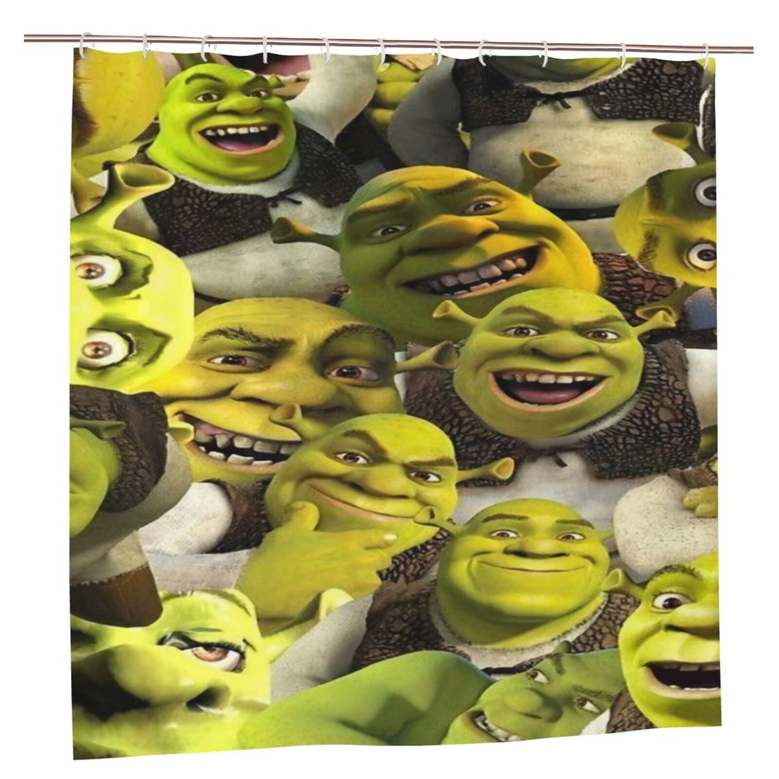 Swamp Talk With Shrek And Donkey Cartoon Shower Curtain 72" X 72" Anime ...