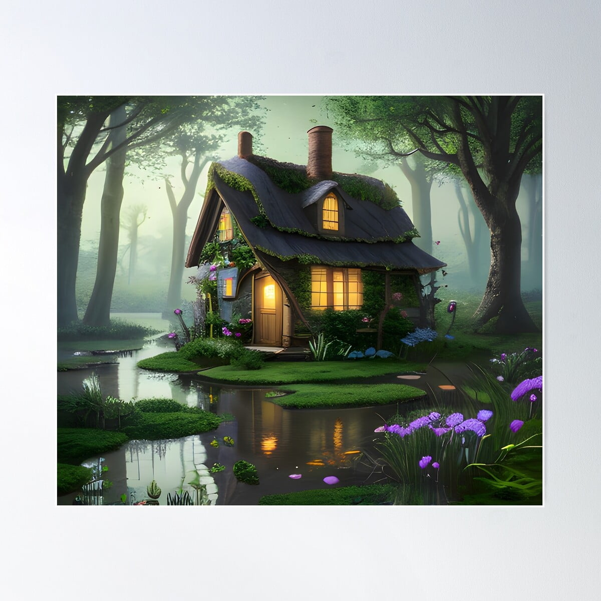 Swamp Witch Cottage Poster Wall Art, Modern Wall Decor For Living Room ...