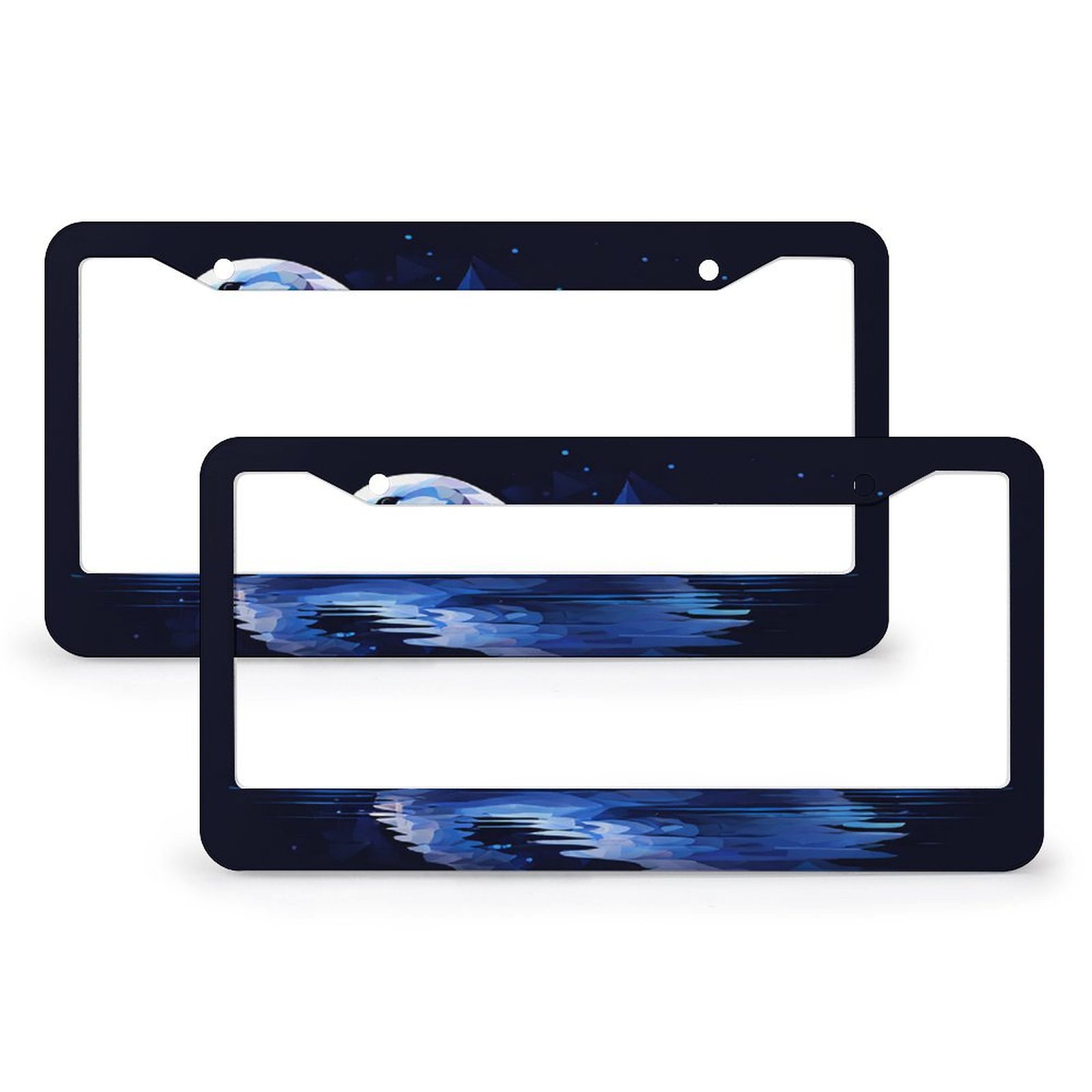 Swan 2 Pack License Plate Frame - Car Plate Holder Cover Metal Tag ...