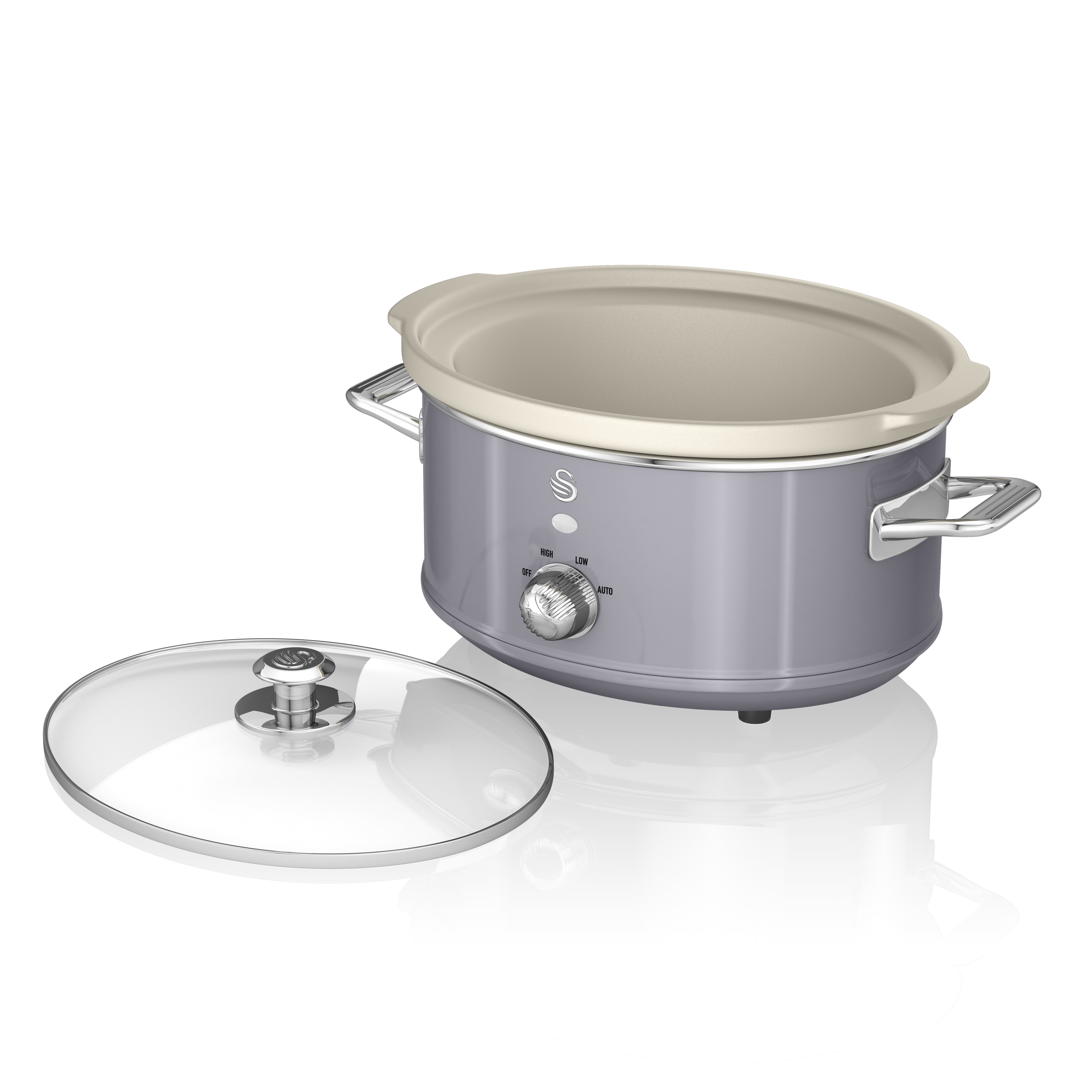 Swan 3.5L Slow Cooker, SF17021GRN, Grey - Walmart.com
