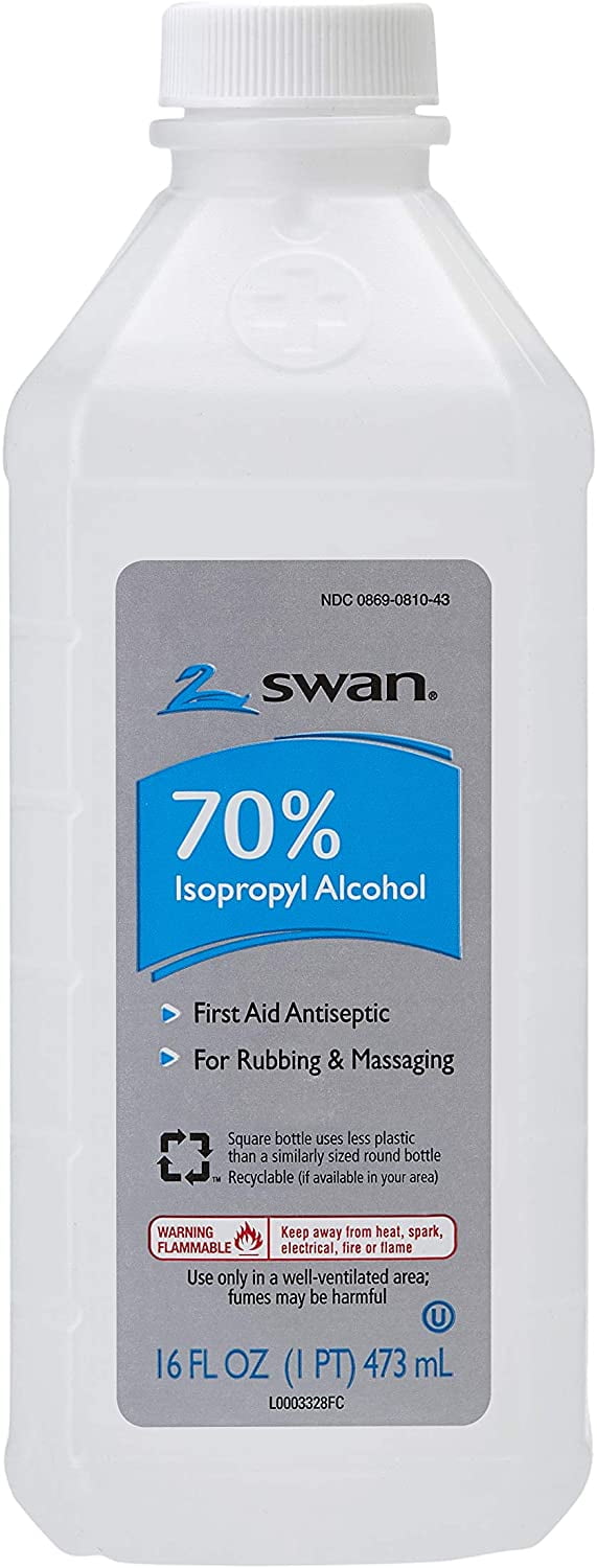 Swan 70% Isopropyl Alcohol First Aid Antiseptic, 16 Fl Oz (Pack of 2 ...