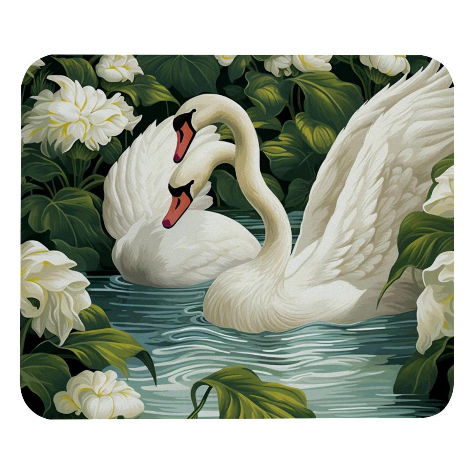 Swan 8.3x9.8 Inch Square Gaming Mouse Pad with Non-Slip Rubber Bottom ...