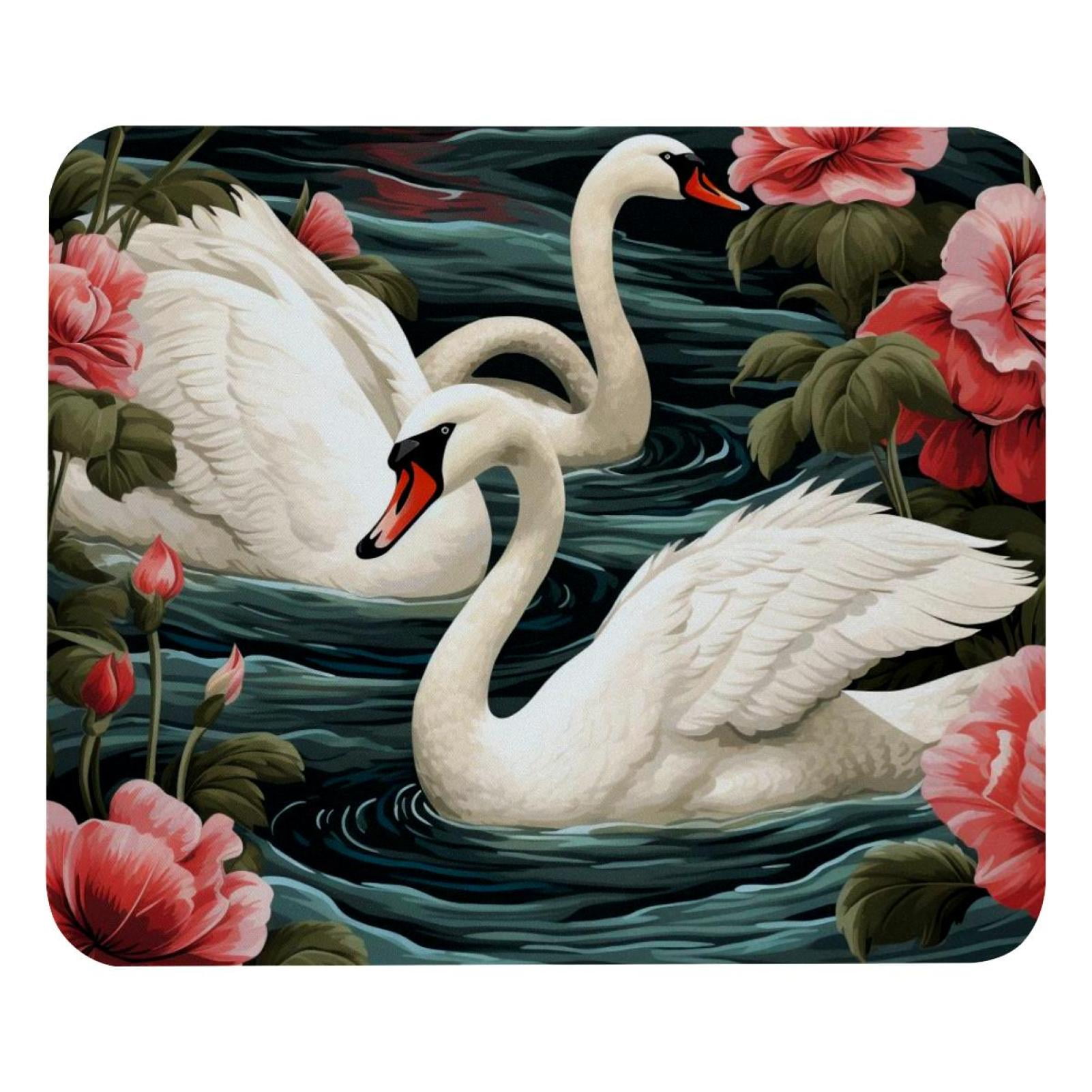 Swan 8.3x9.8 Inch Square Non-Slip Rubber Bottom Mouse Pad, Desk Pad ...