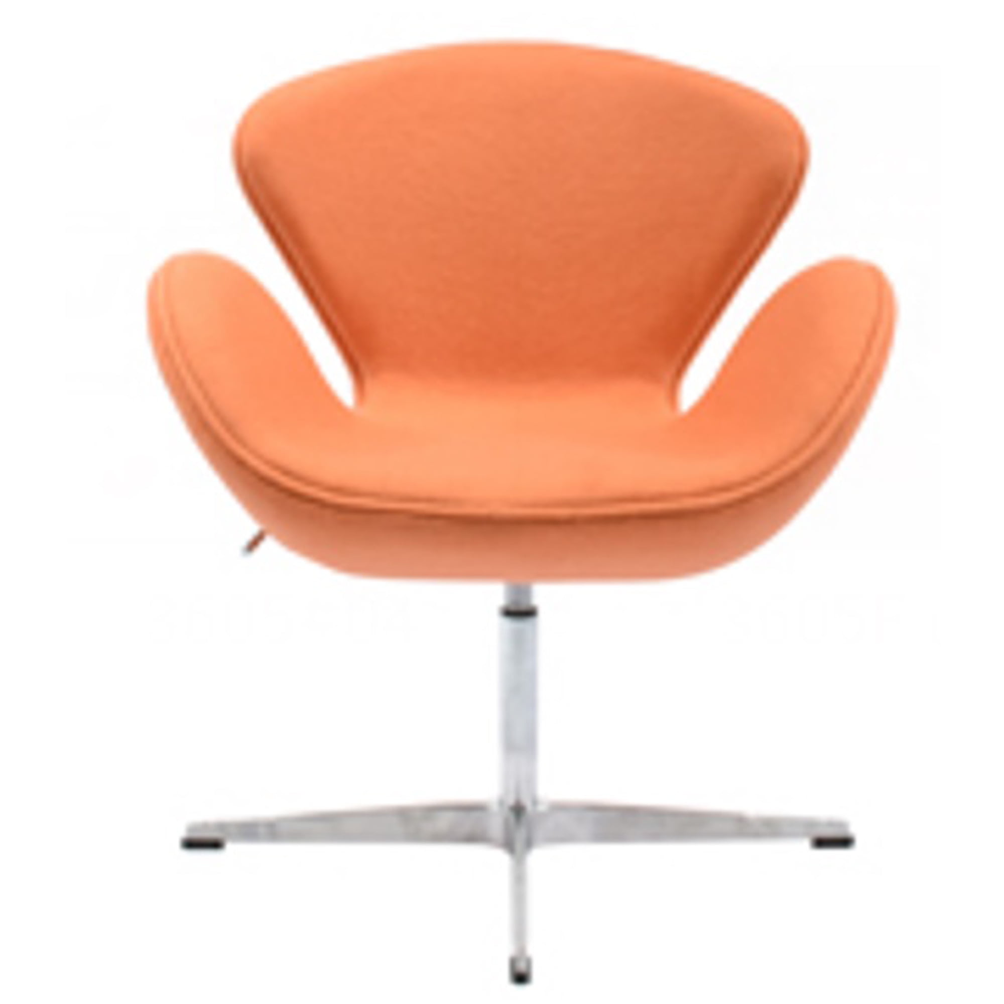 Swan Accent Chair (Orange) - Retro Style Chair Featuring Elegant Curved ...