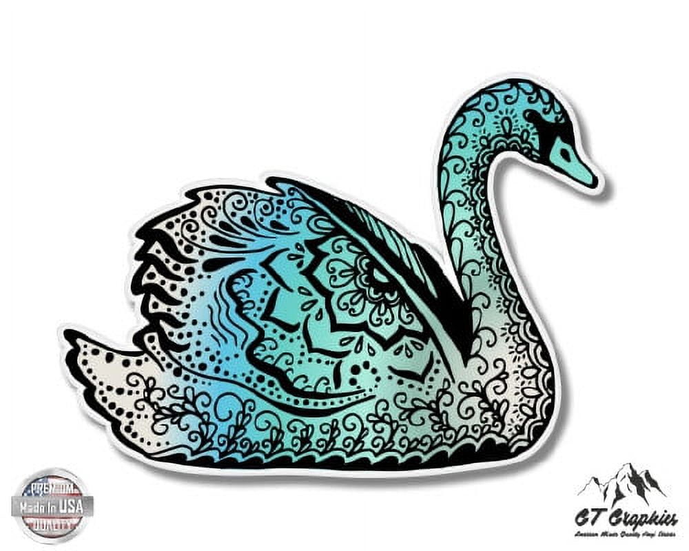 Swan Beautiful Design Mandala Henna Colorful - 3