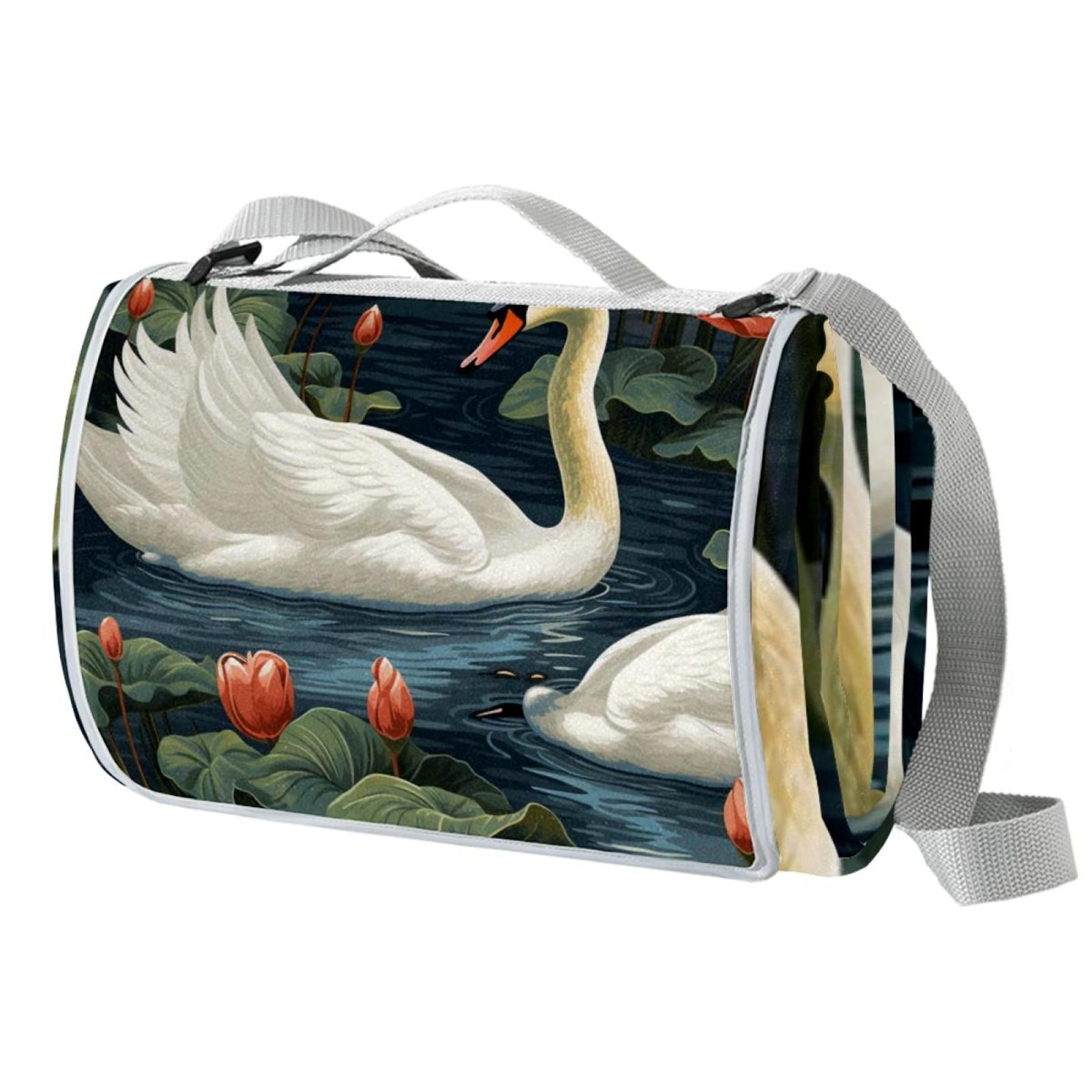 Swan Canvas Outdoor Picnic Mat - Large Size for Family Use - Durable ...