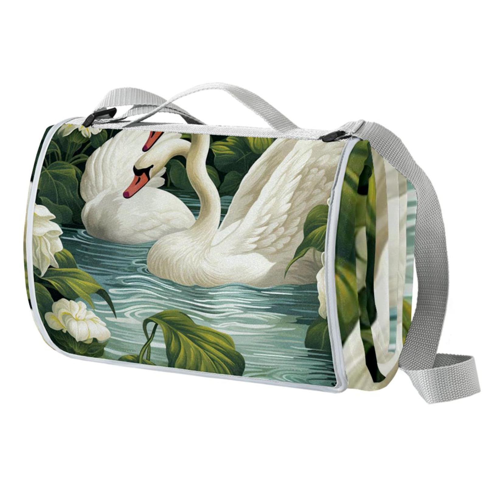 Swan Canvas Picnic Mat for Outdoor Activities - Waterproof and Portable ...