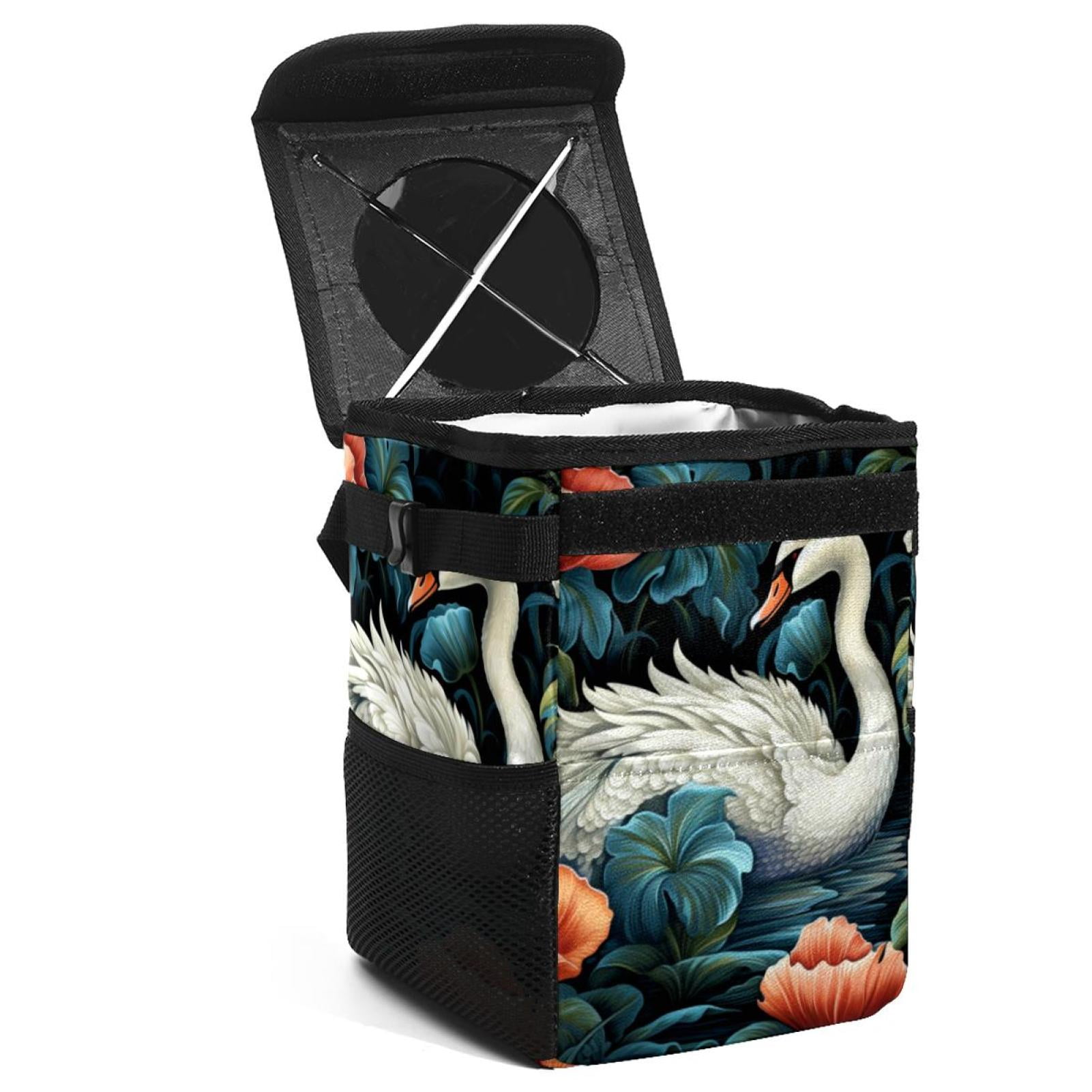 Swan Car Trash Can: Foldable with Lid, Leak-Proof, Hanging Storage Bag ...