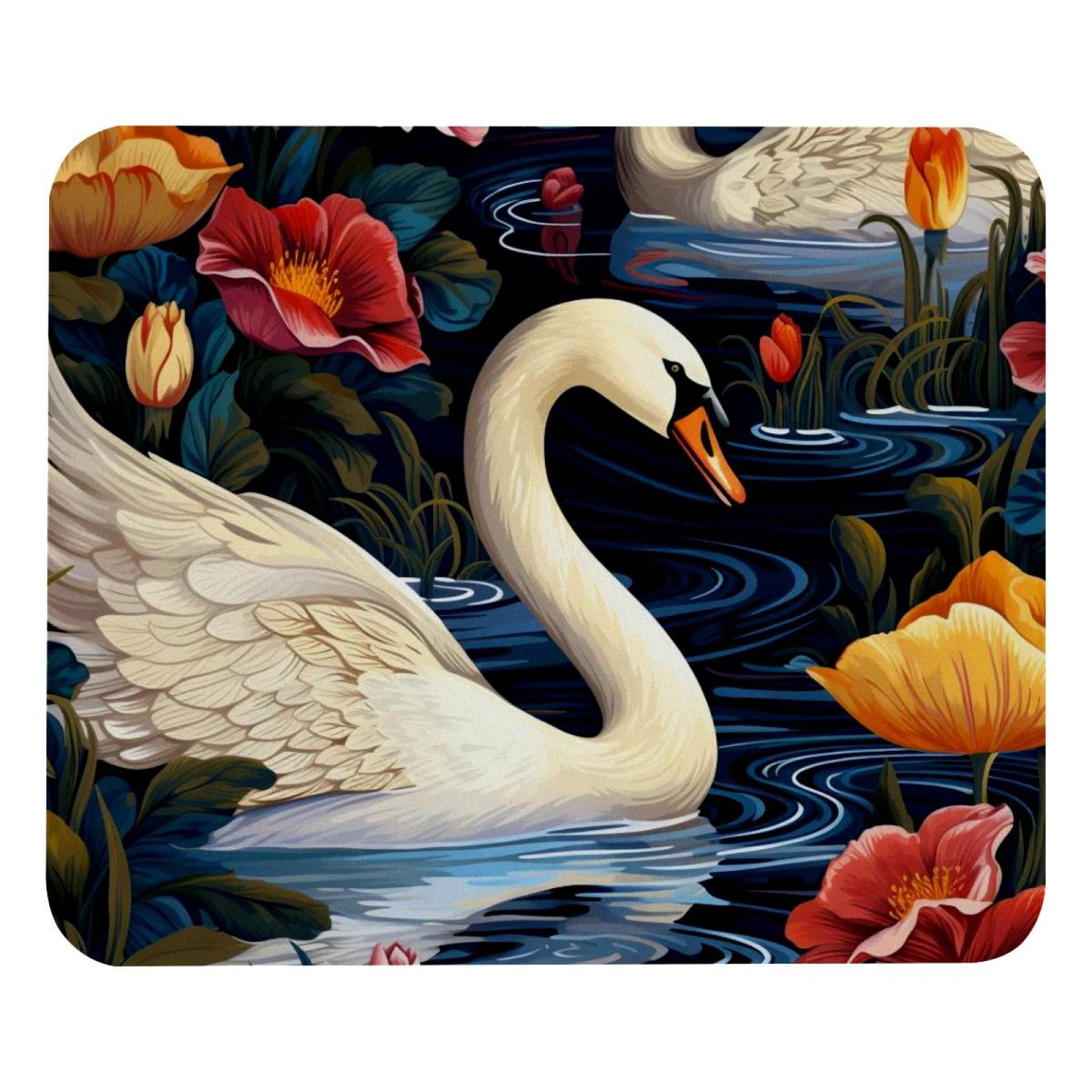 Swan Computer Mouse Pad,Rubber Mouse Mat for Gaming, Office, Laptop, PC ...